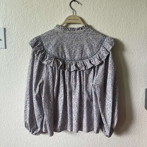 Doen | Tops | Den Reina Ruffled Corduroy Floral Cotton Doen Top Large | Poshmark